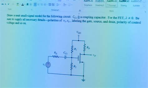solved draw a neat small signal model for the following