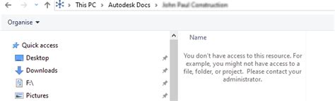 You Dont Have Access To This Resource Message When Trying To Access Files From Windows With