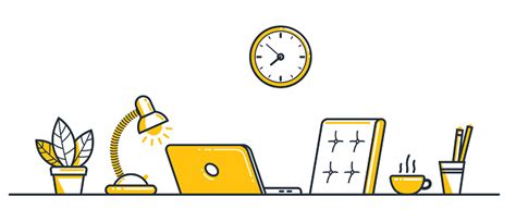 흰색 사무실 또는 가정 작업 장소 벡터 현대 일러스트 빈 의자 아무도 빈 작업 개념 직장을위한 편안한 공간을 통해 고립 된 작업 책상 플랫 일러스트 가정용 장비에 대한 스톡