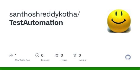 Github Santhoshreddykothatestautomation