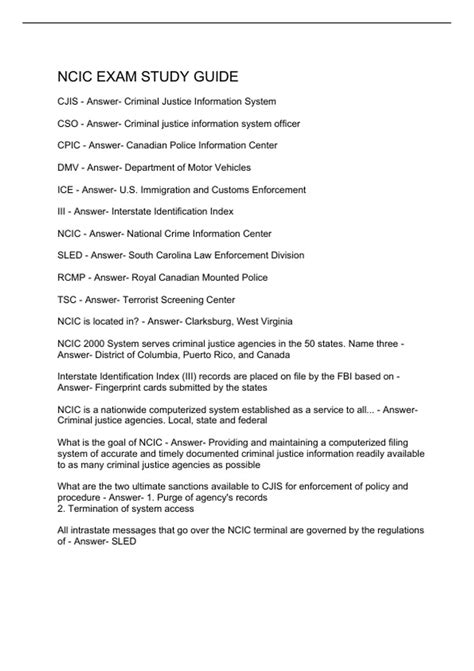 Ncic Exam Study Guide Ncic Stuvia Us