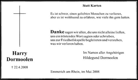 Traueranzeigen Von Harry Dormoolen Trauer In Nrwde