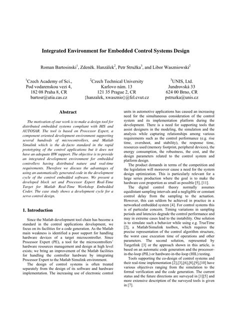 pdf integrated environment for embedded control systems design