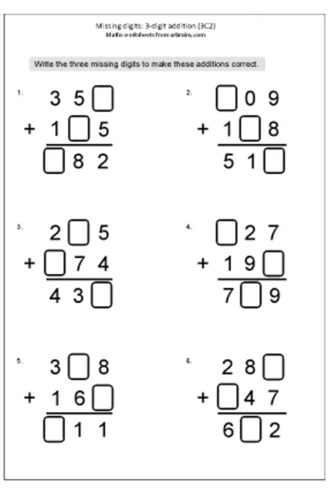 Missing Numbers Addition Worksheets Addition Worksheets Math