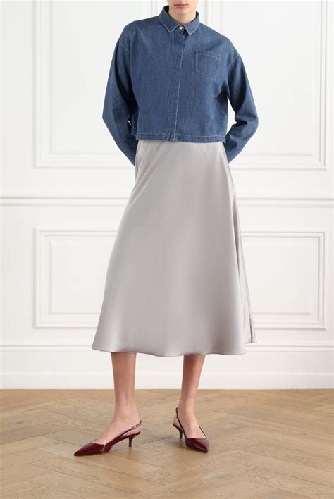 D Exterior спідниця міді сіра жіноча 186513 — Жіночі спідниці Midi в інтернет магазині Domino