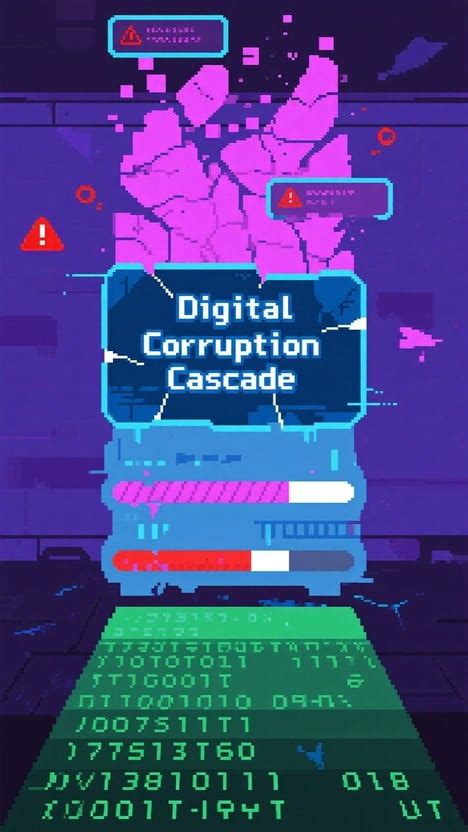 Free Corrupted Code Cascade Image Pixelart Cyberpunk Glitch