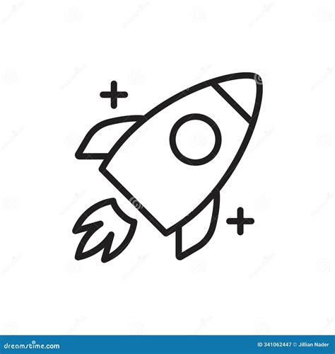 Rocket Icon Simple Thin Outline Stock Illustration Illustration Of Simple Clipart 341062447
