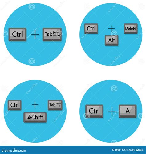 Combination Of Keyboard Hot Buttons Stock Vector Illustration Of
