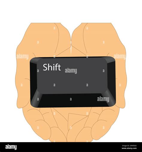 Hands Holding The Shift Button Key From A Keyboard Stock Vector Image