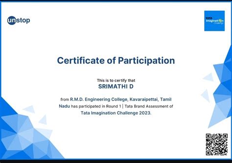 Srimathi D Cse Dept On Linkedin Hello Connection I Am Glad To Share My Participation
