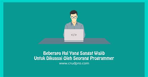 Beberapa Hal Yang Sangat Wajib Untuk Dikuasai Oleh Seorang Programmer CRUDPRO