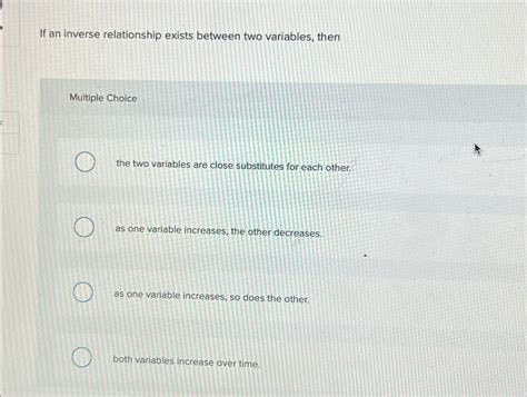 Solved If An Inverse Relationship Exists Between Two