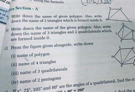Ive Section A Of Ai Write Down The Name Of Given Polygon Also Writ
