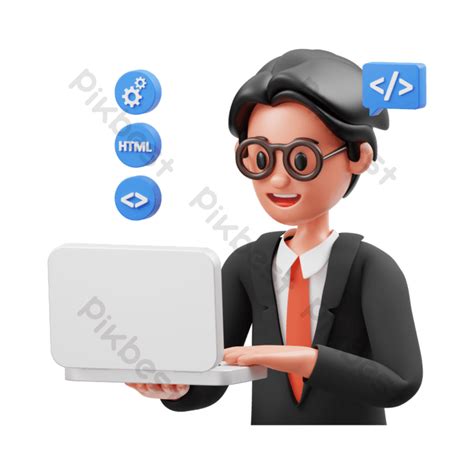 Male Developer 3d Icon Download Png Images Psd Free Download Pikbest