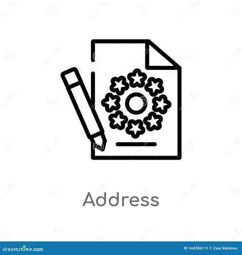 Outline Address Vector Icon Isolated Black Simple Line Element Illustration From Gdpr Concept