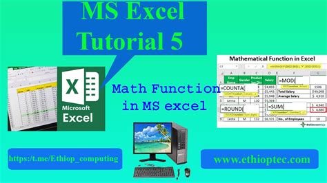 Microsoft Excel For Beginners 5 Auto Sum And Count Function Ethioptech Microsoftexcel