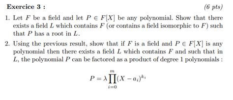 Let F Be A Field And Let PF X Be Any Polynomial Chegg