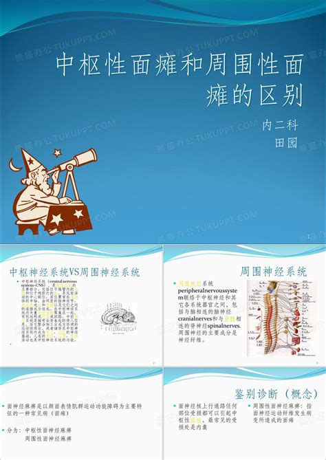 中枢性面瘫与周围性面瘫的区别PPT模板下载 编号qjorxkzj 熊猫办公