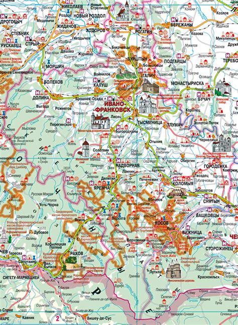 Отдых в Карпатах Ивано Франковская область Усадьбы области Туристическая карта