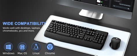 Wireless Keyboard And Mouse Combo Edjo 2 4g Full Sized Ergonomic Computer Keyboard