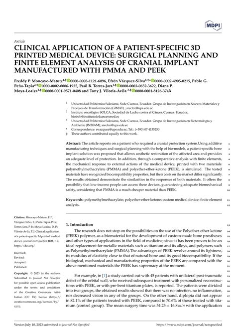 Pdf Clinical Application Of A Patient Specific 3d Printed Medical Device Surgical Planning