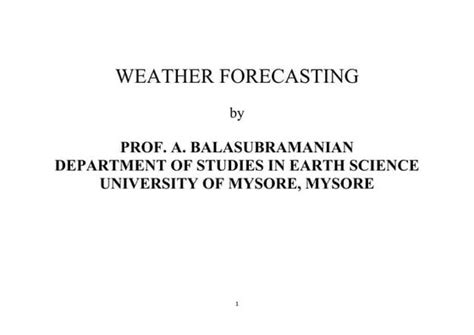 Weather Forecasting Ppt