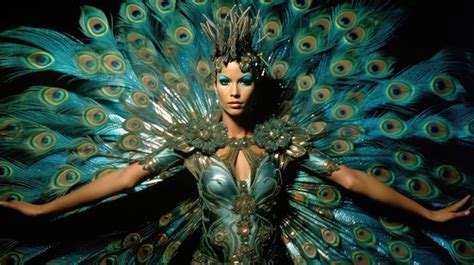 Premium Photo Dancer Dressed As A Peacock