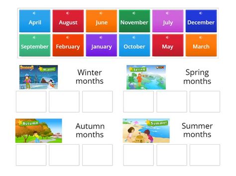 Months Sort By Seasons Group Sort