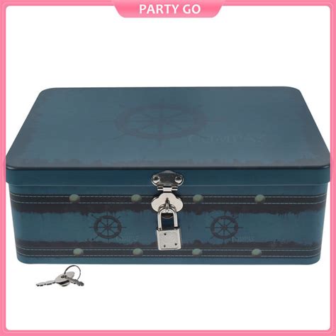 Storage Bins Containers Box Empty Tins Case Desktop Boxes Jewelry Tinplate Vintage Treasure