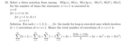 solved select a theta notation from among theta lg n