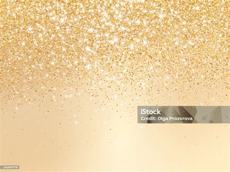 황금 반짝이 조명 배경입니다 반짝이는 반짝이는 비 효과 크리스마스 결혼식 생일 파티에 대 한 축하 배경 럭셔리한 메탈릭 프레임 테두리 벡터 겨울에 대한 스톡 벡터 아트 및