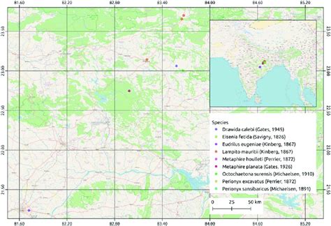 Map Showing Species Distribution Localities Download Scientific Diagram
