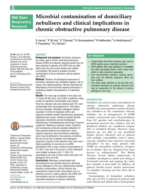 Microbial Contamination Copd Pdf Chronic Obstructive Pulmonary Disease Pseudomonas Aeruginosa