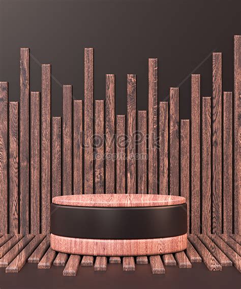 제품 프레젠테이션 3d 렌더링을위한 고급 목재 연단 디스플레이 배경 사진 및 창의적인 일러스트 무료 다운로드 Lovepik