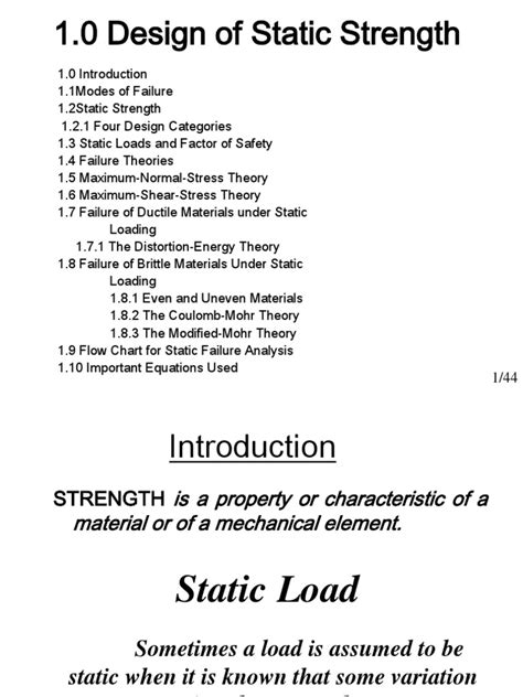 01design Of Static Strength Pdf Strength Of Materials Yield Engineering