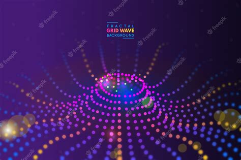 Premium Vector Fractal Grid Wave Background