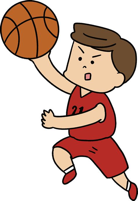 バスケットボールのレイアップシュートをする男性のイラスト Onwaイラスト