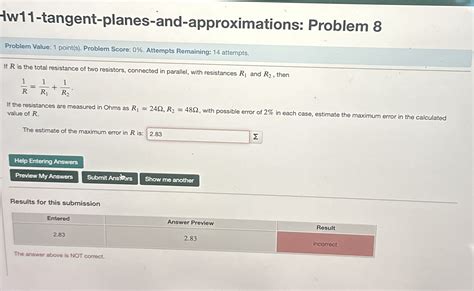 Hw11 Tangent Planes And Approximations Problem