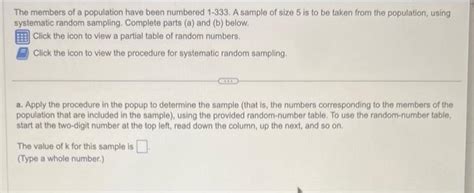 Solved The Members Of A Population Have Been Numbered 1 333