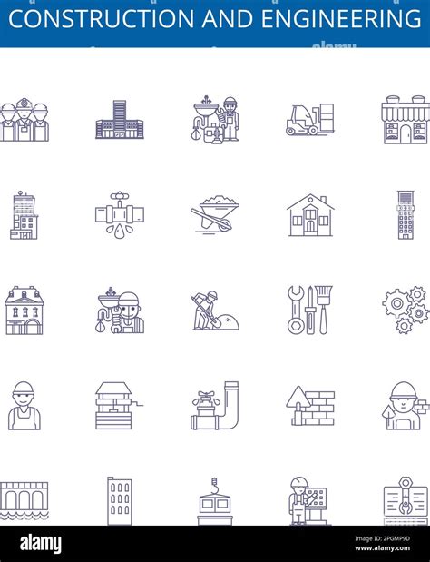 Construction And Engineering Line Icons Signs Set Design Collection Of