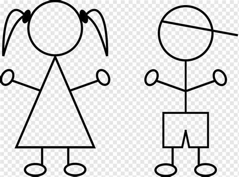 Niños Niño Niña Dibujos Lineales Palo Figuras Juventud Niños