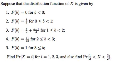 Solved Suppose That The Distribution Function Of X Is Given Chegg