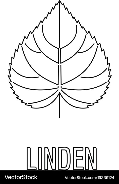 Linden Leaf Icon Outline Style Royalty Free Vector Image