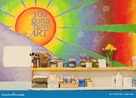 Mural In Art Classroom Editorial Stock Image Image Of Shelf 15732739