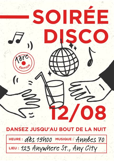 Affiche événement Soirée Disco Moderne Template Modèle Canva Sfondi