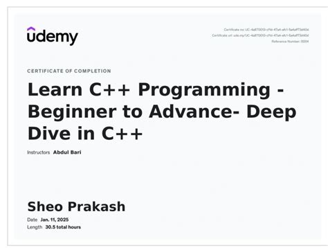 Thrilled To Share That Ive Completed The C Programming Course By Abdul Bari On Udemy This