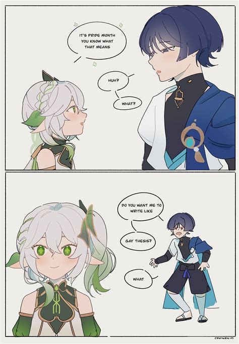 Scaramouche Nahida And Wanderer Genshin Impact Drawn By Ceniwen Danbooru