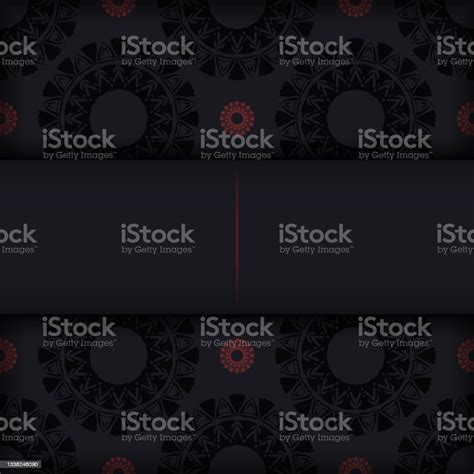 빨간색 그리스 패턴과 검은 색의 인쇄 디자인 엽서를위한 고급스러운 벡터 템플릿 텍스트와 추상 장식을 위한 장소로 초대 준비 0명에 대한 스톡 벡터 아트 및 기타 이미지