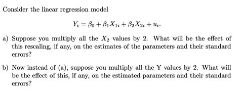solved consider the linear regression model