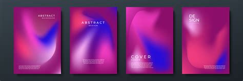 현대 추상 흐린 색상 그라데이션 패턴으로 설정된 흐린 배경입니다 브로셔 포스터 배너 전단지 및 카드를 위한 부드러운 템플릿 컬렉션 벡터 그림입니다 0명에 대한 스톡 벡터